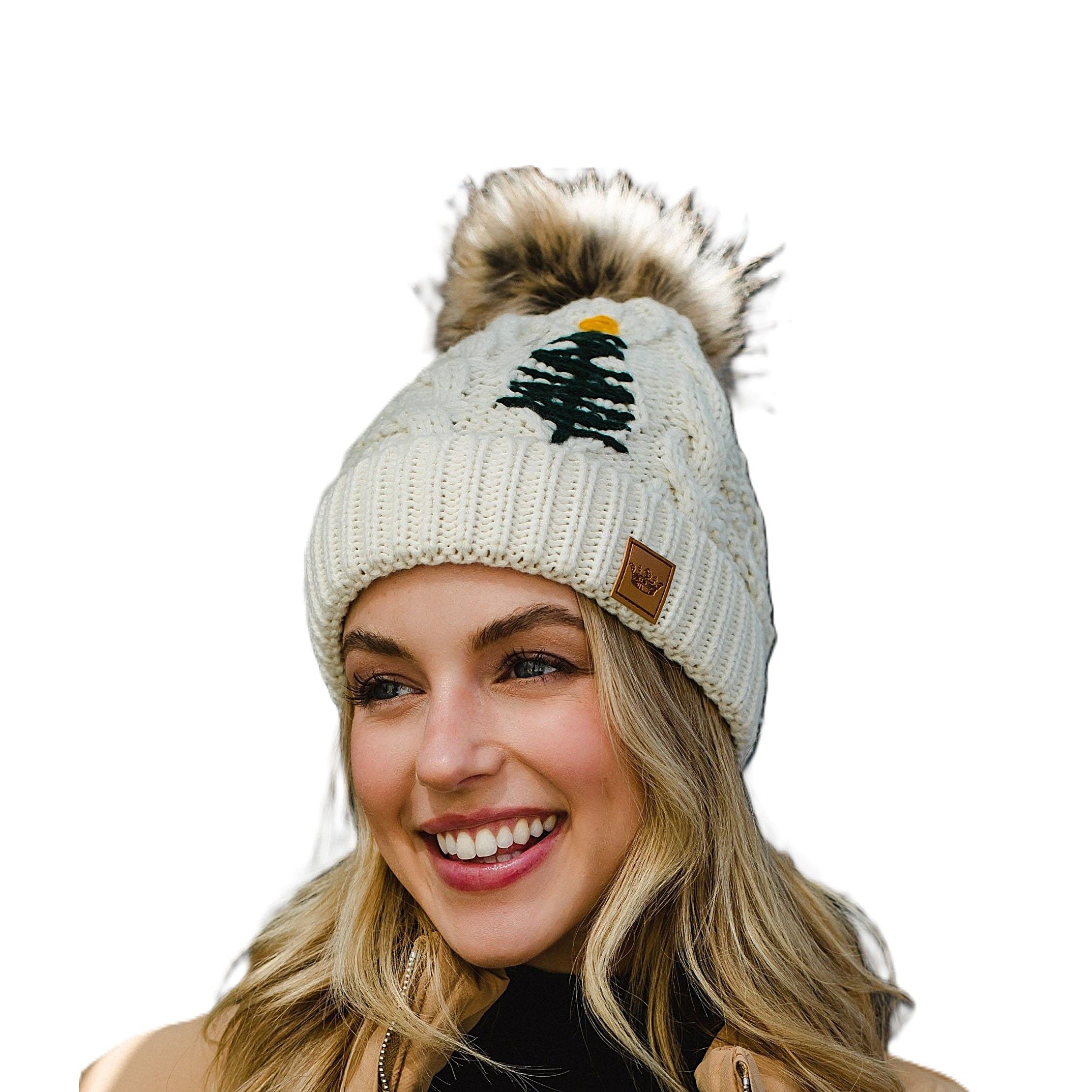 PANACHE Knit Pom Hat with Pine Embroidery – Cody and Sioux